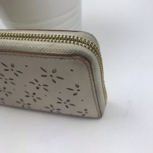 Coach | Bags | Coach Ivory Accordion Zip Wallet Wfloral Cutouts | Poshmark